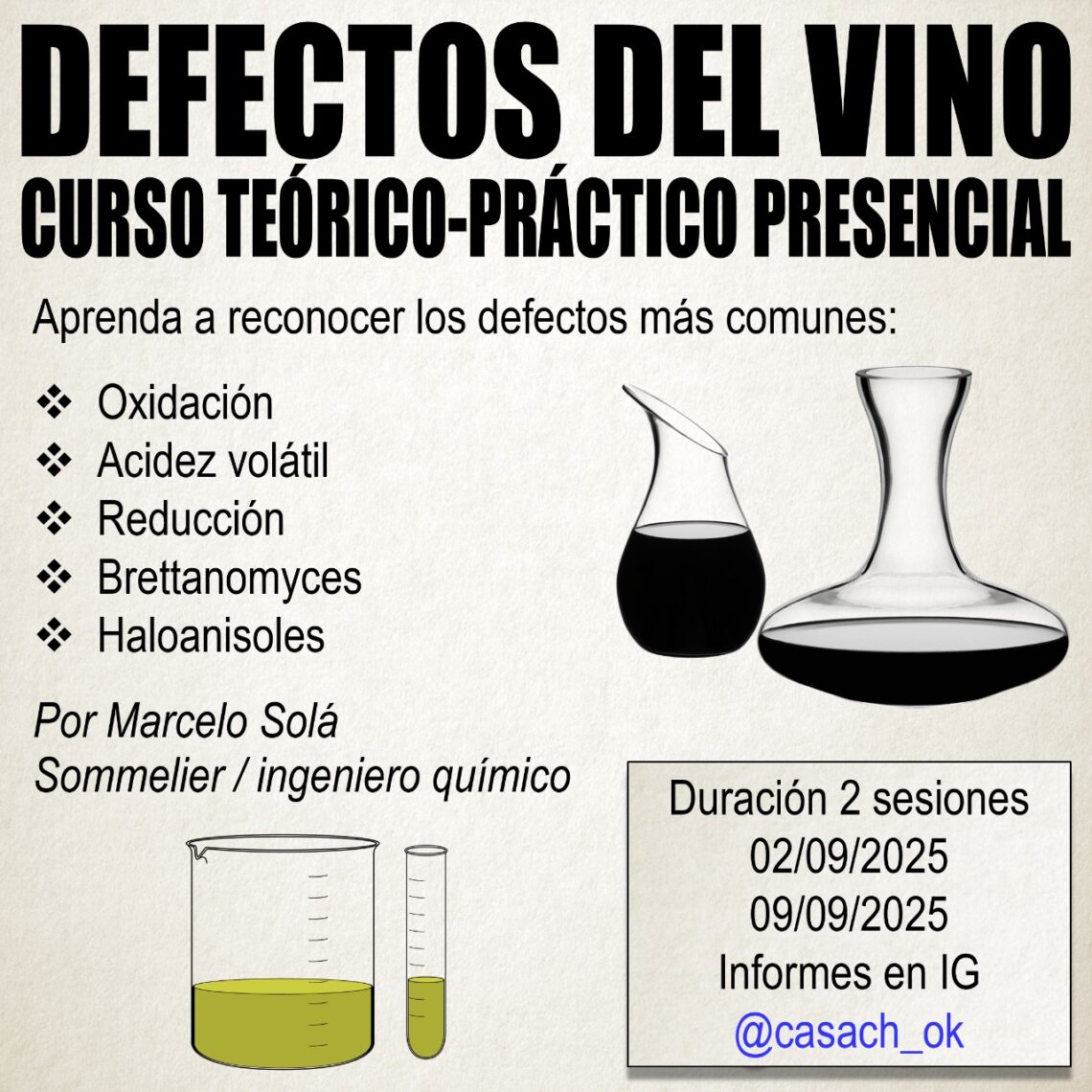 Curso “Defectos del Vino” en Casa Ch. – SaberSalir
